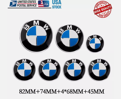 REAR TRUNK Wheel Caps Steering Wheel EMBLEM BMW 82mm 74mm 68mm 45mm 7 ...