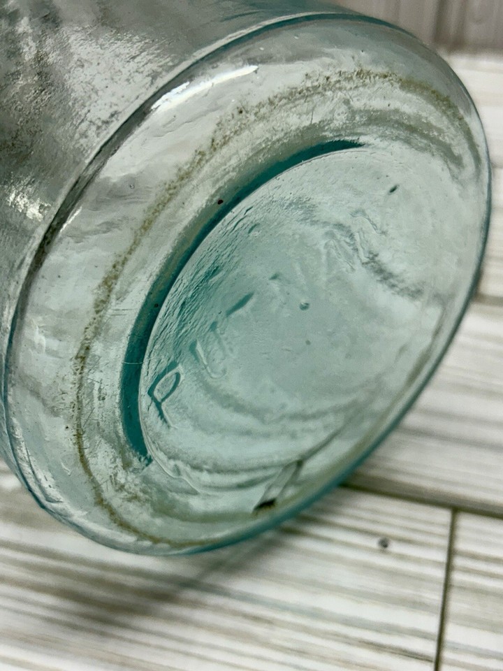 Putnam Lightning Fruit Canning Jar Aqua Glass Lid Wire Bail 1 Qt 4 cup ...