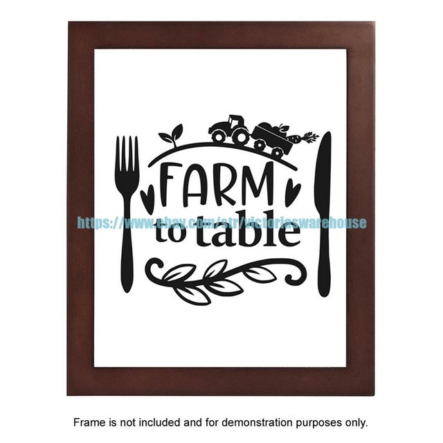 Coastal Decor Farm To Table Funny Inspirational Sayings Poster 8x10 coastal-decor-farm-to-table-funny-inspirational-sayings-poster-8x10