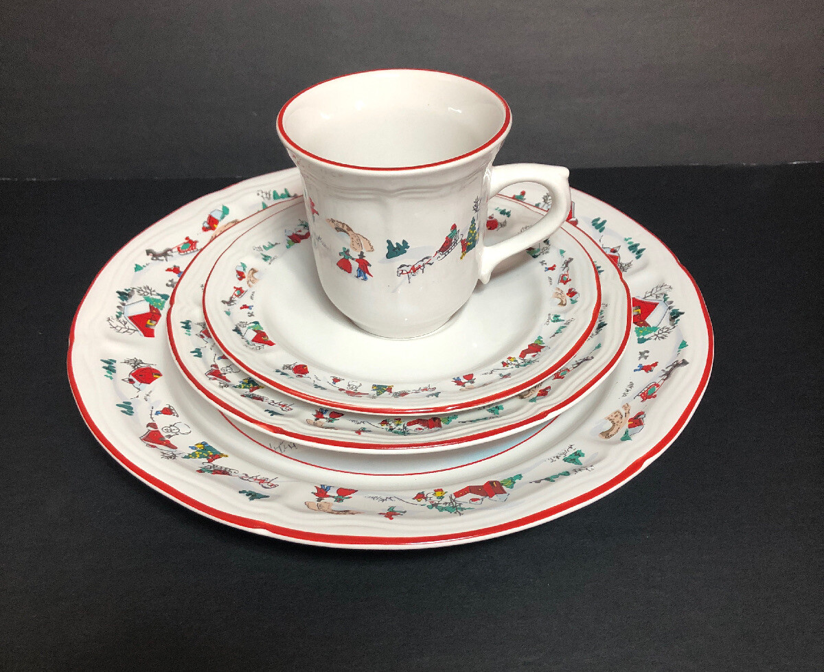 Faberware/ Katherine Babanovsky White Christmas 4 Pieces Place Setting ...