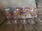 Pier 1 Confetti Art Water Goblet Wine Glasses Set 4 | eBay