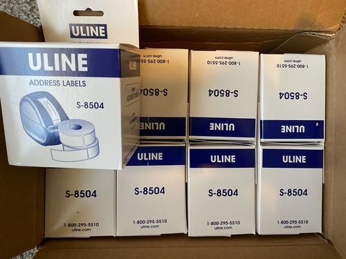Lot of 8, ULINE Address Labels S-8504 2 Rolls 350 Labels Each 1 1/8 x 3 ...