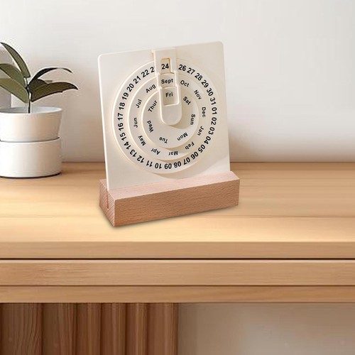 Circular Perpetual Calendar Manual Rotatable disks Calendar for Bedroom ...