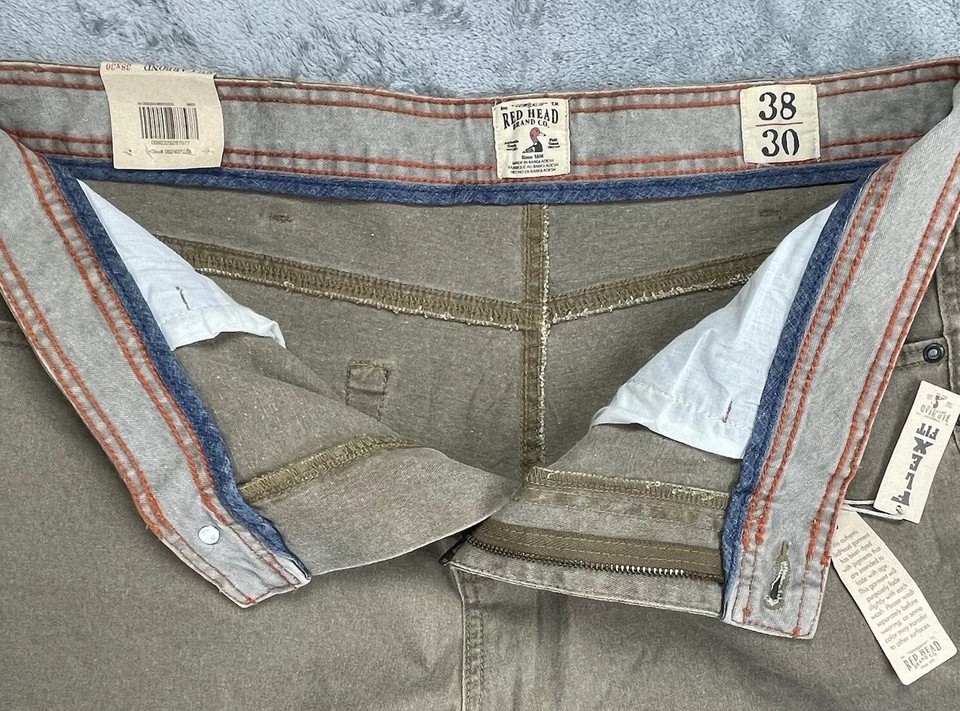Red Head Jeans Mens 38x30 Flex Fit Carbond Umber Brown Straight Camping ...