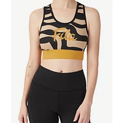 Fila Assure Bra Light Support Sports Bra-Sw231122 Zebra Print Yellow ...