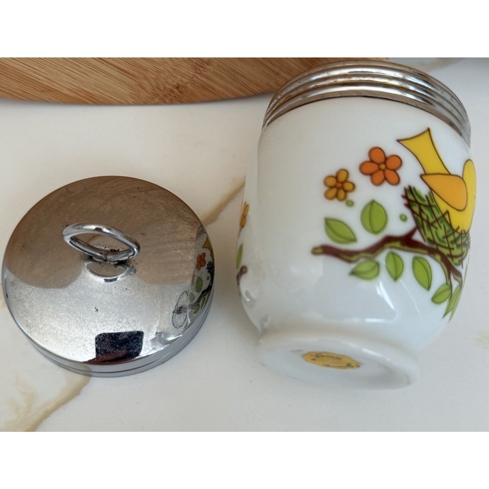 Vintage 1970 Lorrie Design yellow Bird in Nest Egg Coddler Japan 3” | eBay