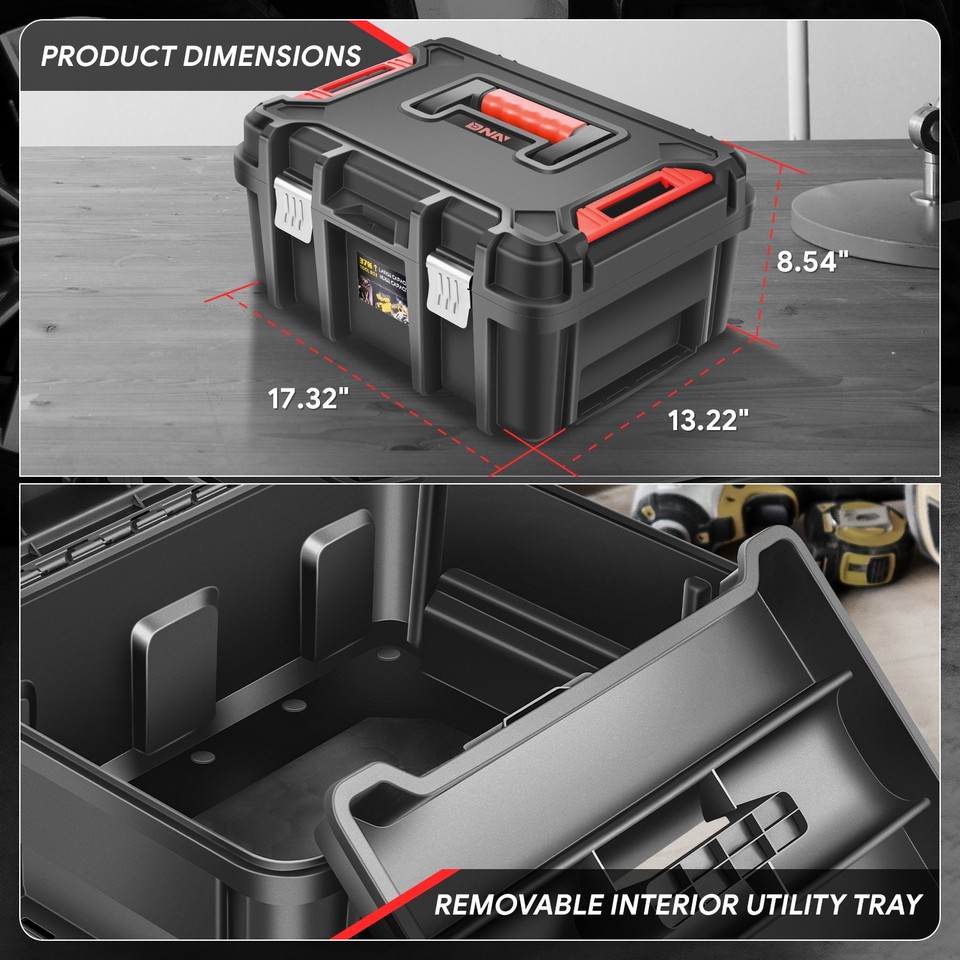 Utility Rolling Tool Deep Organizer Lockable Box Drawer w/ Removable ...