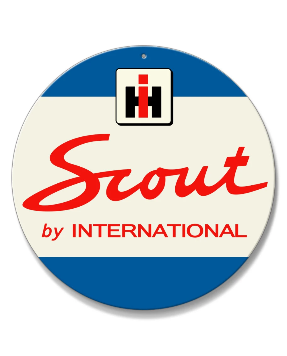 Scout By International Harvester Emblem Round Aluminum Sign - Made in ...