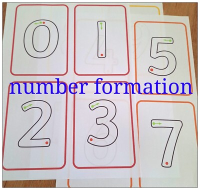 Number Formation Flashcards 0-10 Teaching Resources counting KS1 EYFS ...