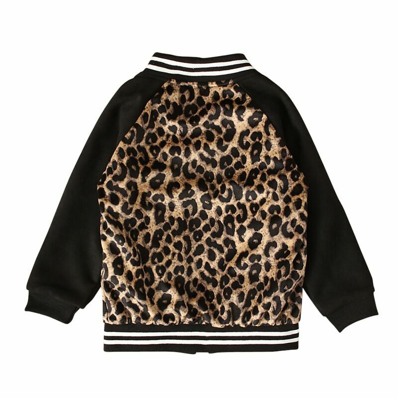 Toddler Kids Baby Girls Casual Clothes Leopard Long Sleeve Zipper ...