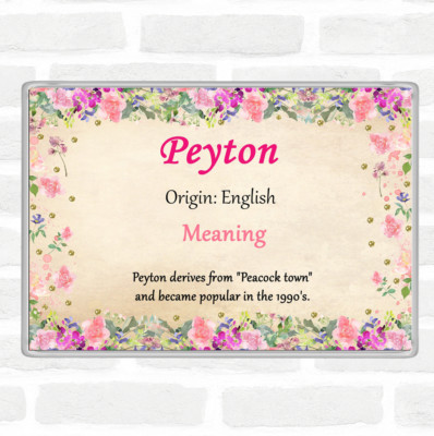 Peyton Name Meaning Jumbo Fridge Magnet Floral | eBay UK