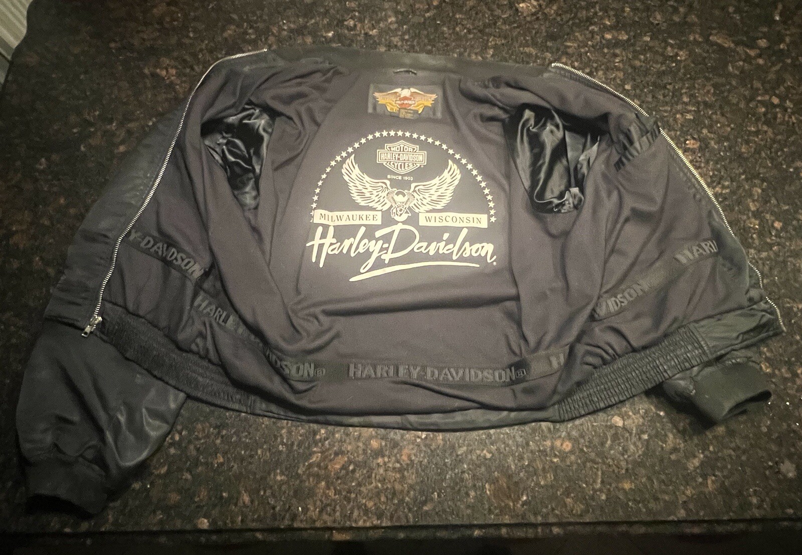 Harley Davidson Men’s Embroidered Wind Breaker Motorc… - Gem