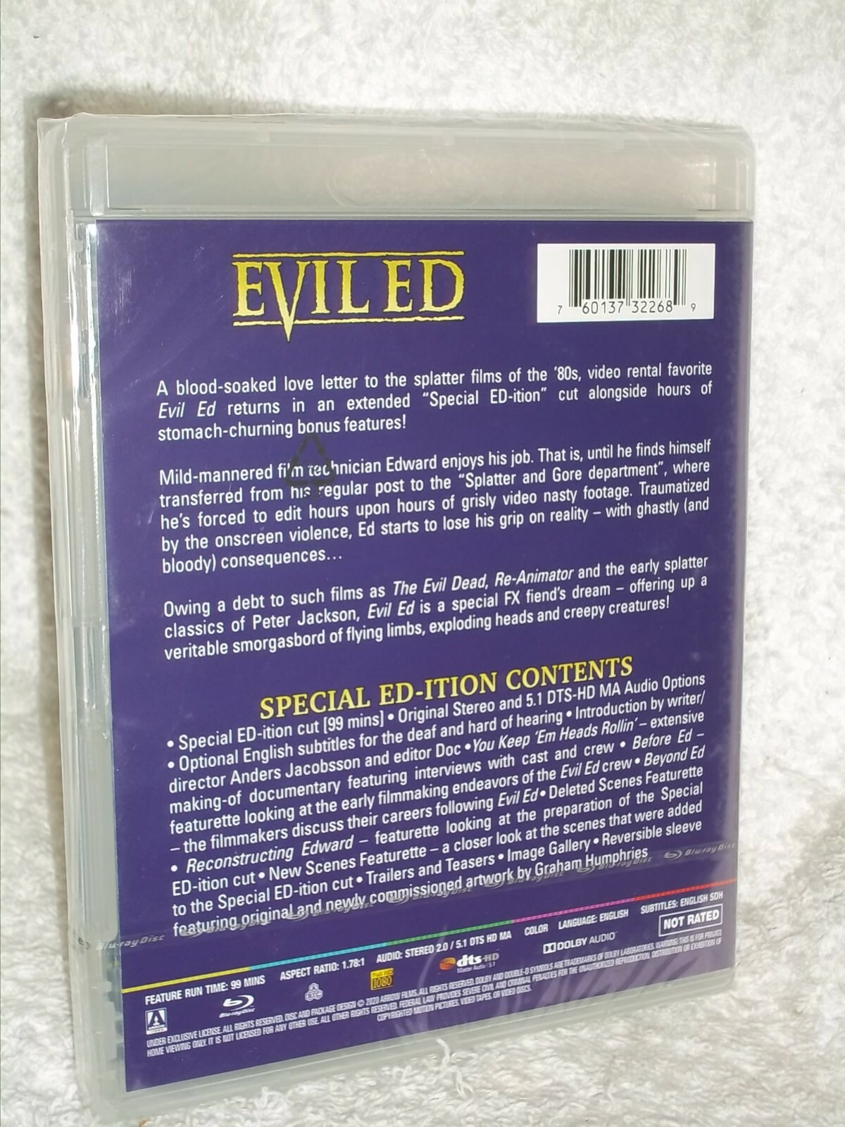 Evil Ed [1995] (Blu-ray, 2017) NEW Anders Jacobsson horror blood-soaked ...