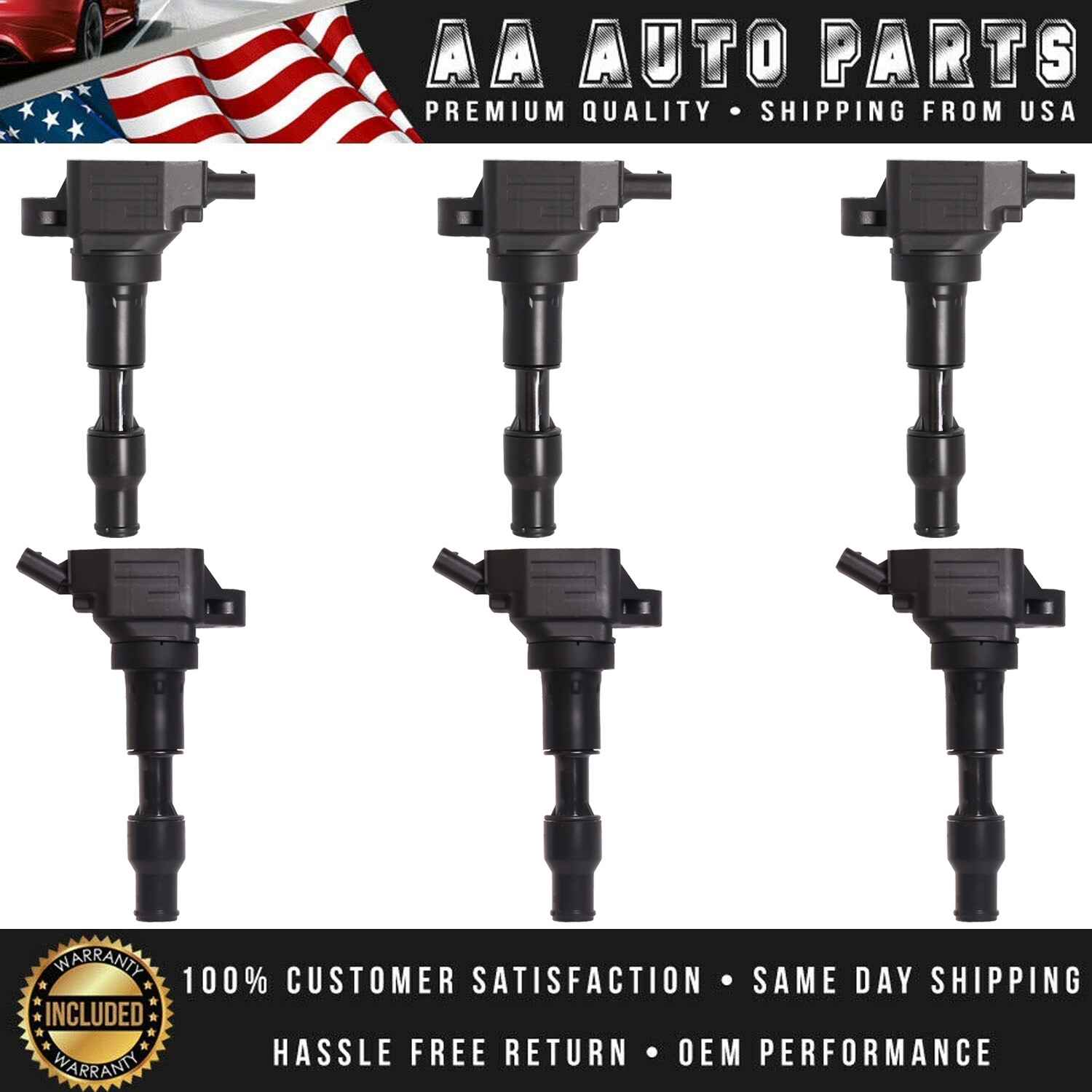 6PCS Ignition Coil Fits G70 G80/ Palisade/ Cadenza Sedona Sorento V6 ...