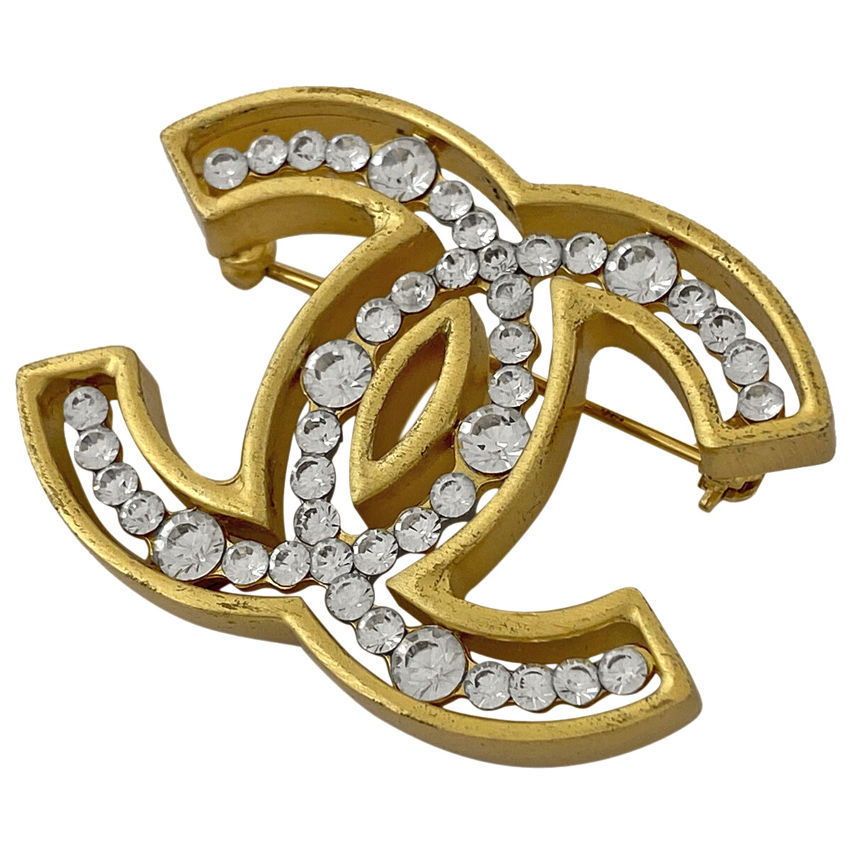 CHANEL (Interlocking) CC logo Rhinestone Brooch CC ma… - Gem