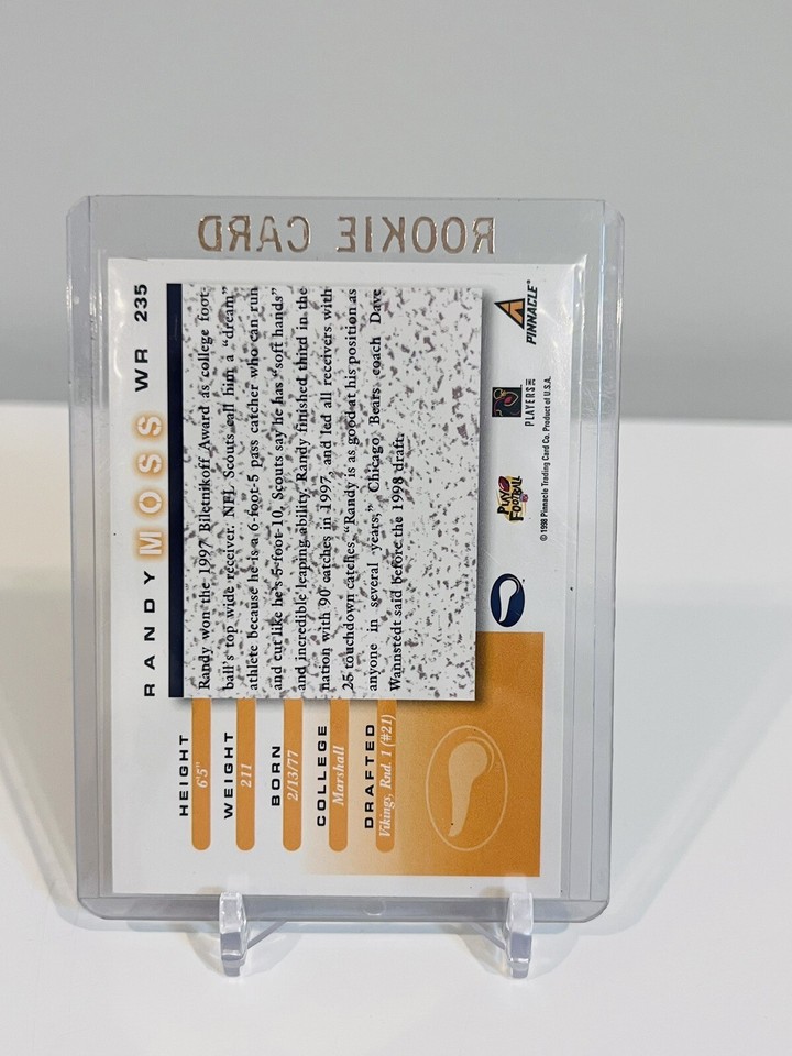 1998 Score RANDY MOSS Minnesota Vikings Rookie RC #235 | eBay