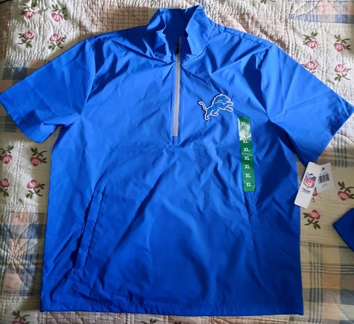 Detroit Lions 1/4 Zip S/S Pullover NEW XL Honolulu Blue Windbreaker ...