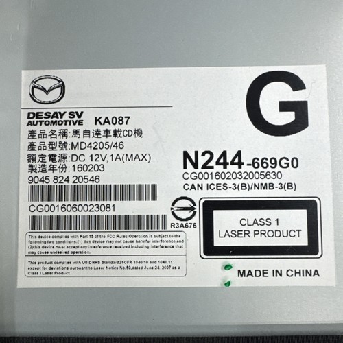 CD Player 2016-2018 Mazda MX-5 Miata N244-669G0 | eBay