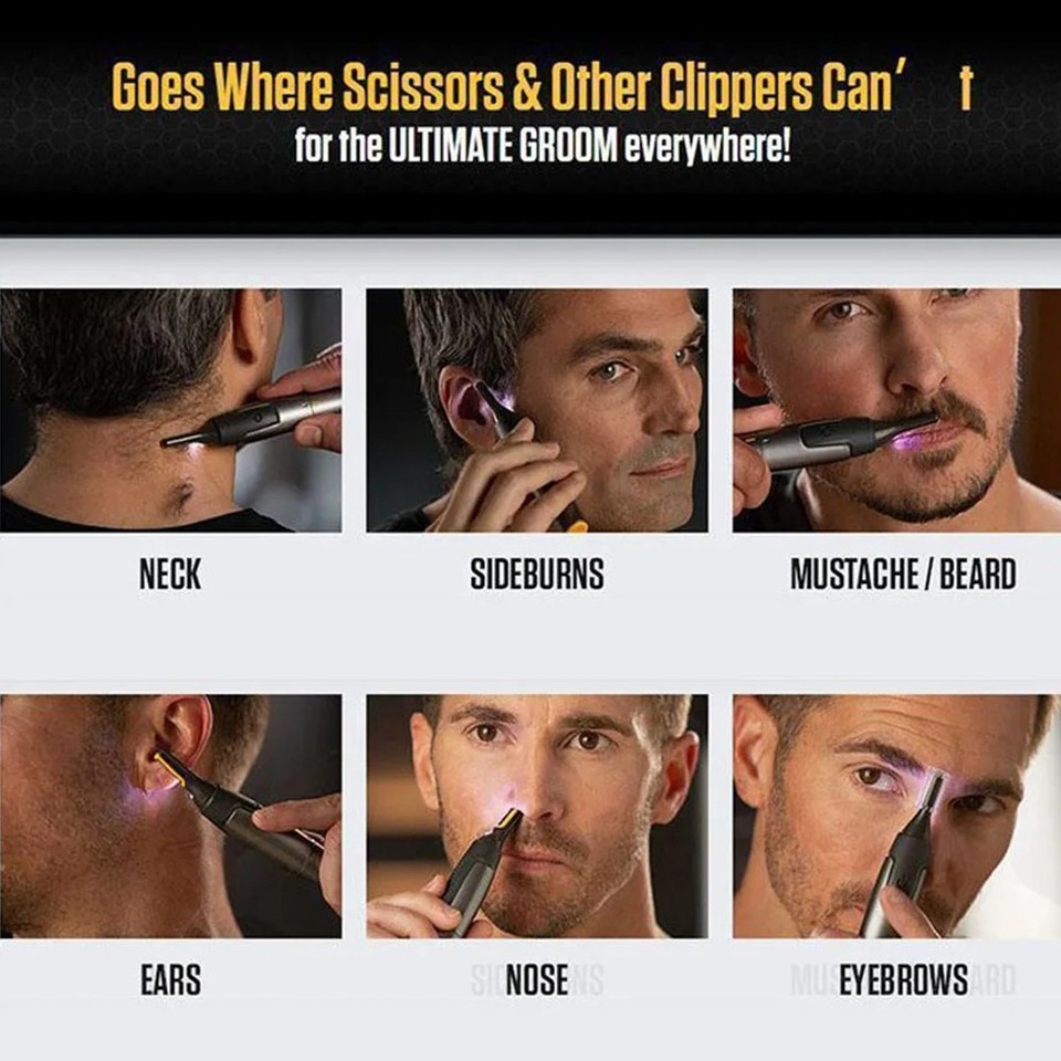 Rechargeable Nose Face Neck Eyebrow Hair Mustache Beard Trimmer Shaver ...