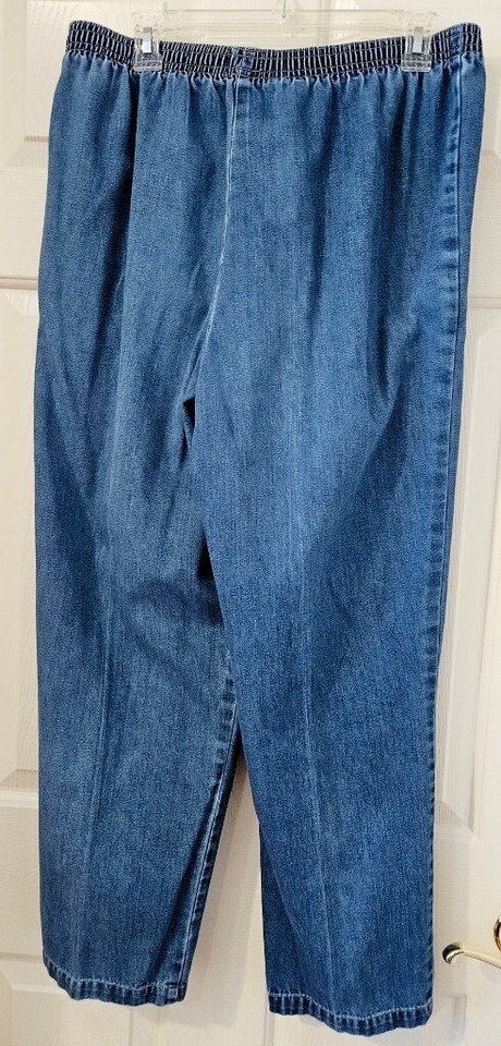 Koret City Blues Pants Womens Sz 14~Denim~ High Rise~ Elastic Waist ...
