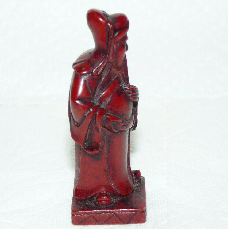 Vintage Red Cinnabar? Chinese Buddhism God Small Statue K152 | eBay