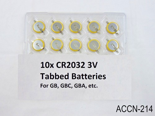 10 Replacement Battery Game Boy Color Gameboy CR2032 Tabbed GB GBC ...