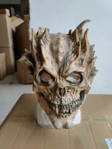 Adult Skeleton Mask Halloween Full Head Demon Skull Masks,Scary Latex ...