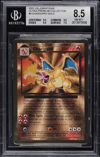 2021 Pokemon Celebrations UPC Gold Metal Charizard Promo Card #4 Graded ...