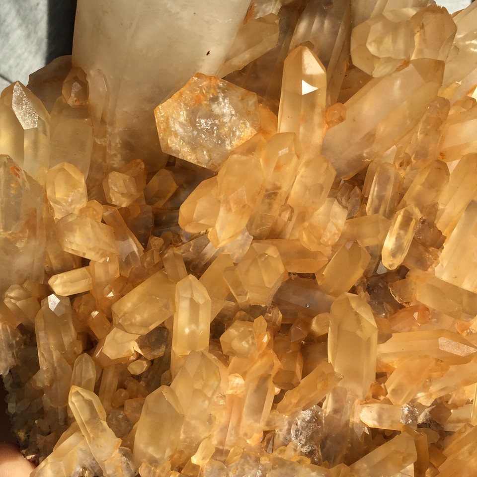 7100g Large Natural Clear Amber Quartz Crystal Cluster Rough Healing ...