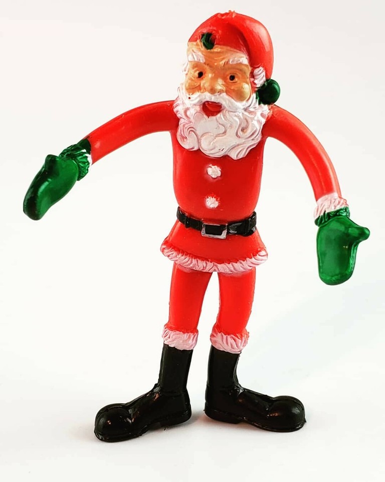Vintage Bendable Flexible Rubber Santa Toy Figure 1978 Amscan New York ...