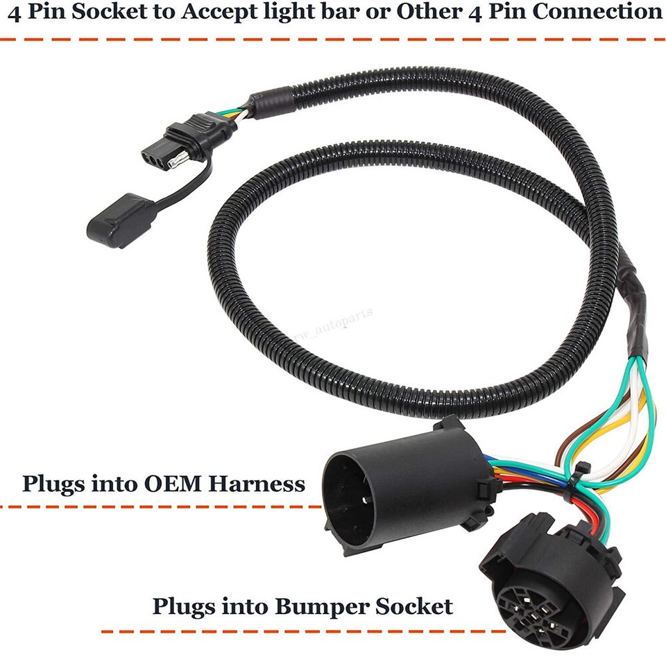 7 Way Blade Socket Trailer Hitch Wiring Harness For Lincoln Aviator ...