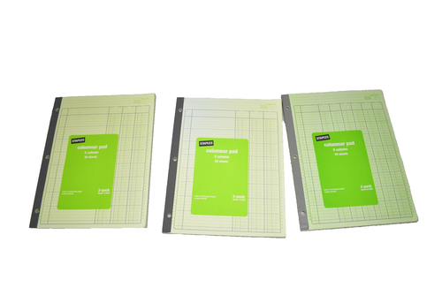Staples Columnar Pad 3 Column 6 Column 3-Pack 50 Sheets Accounting ...