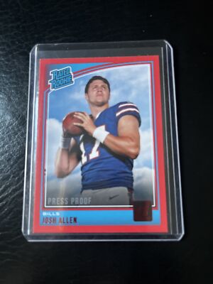 2018 Josh Allen RATED ROOKIE RED PRESS PROOF PARRALLEL SP PANINI ...