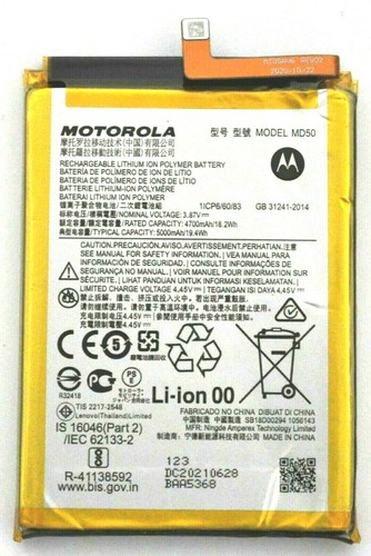 OEM MOTOROLA MOTO G STYLUS 5G XT2131-1 REPLACEMENT BATTERY MD50 5000mAh ...