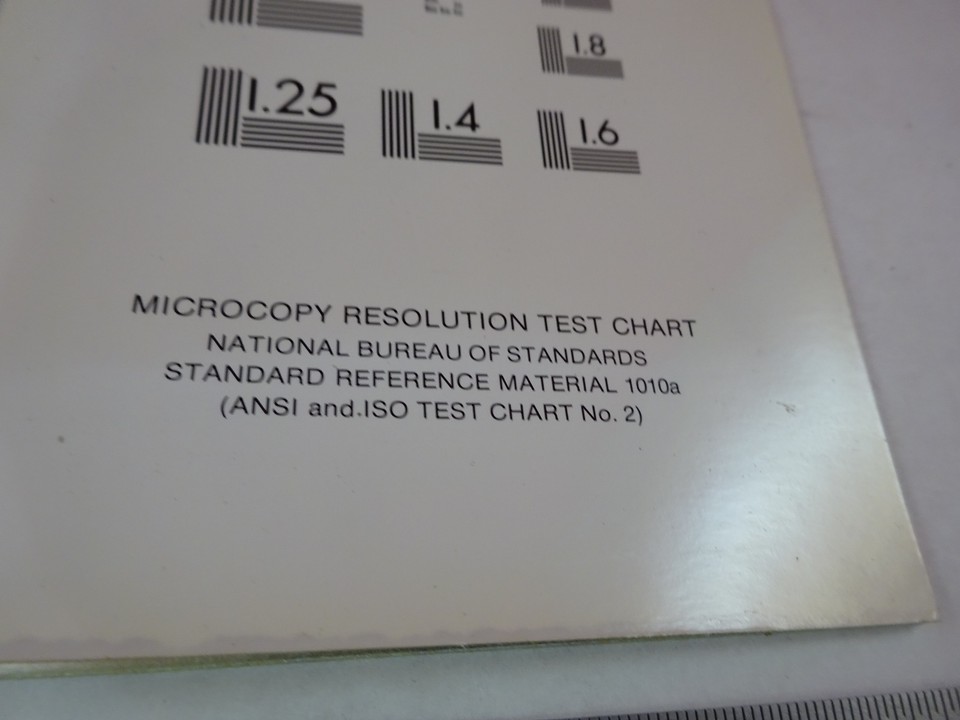 MICROSCOPE PART OPTICAL MICROSCOPY RESOLUTION TEST CHART OPTICS AS IS ...