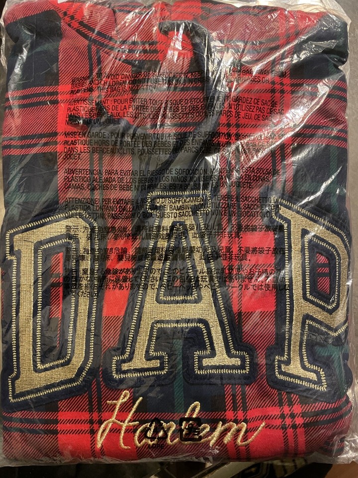 NEW Dapper Dan GAP DAP Harlem Red Plaid Tartan Hoodie Limited Edition ...
