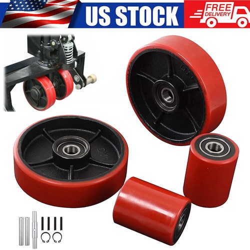 Pallet Jack Lift Truck Steer Load Wheels Replacement Kits with Bearings ...