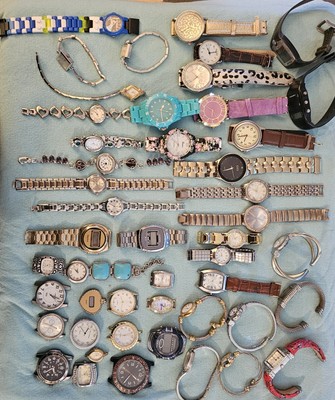 5 Lbs Box Of Random Watches For Parts Or Repair 68 Peice Many Just Need ...