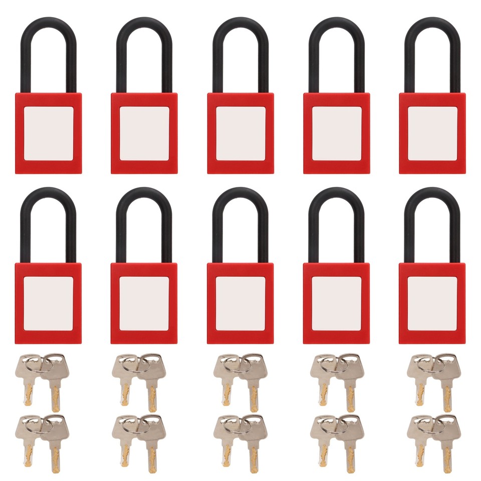 10 Pcs Lockout Tagout Lock Nylon Beam Insulate Safety Padlock Set For ...