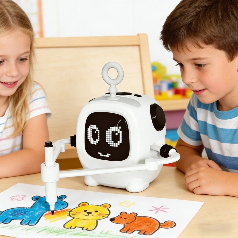 Interactive Voice Assistant Educational Drawing Robot Toy For Kids ...