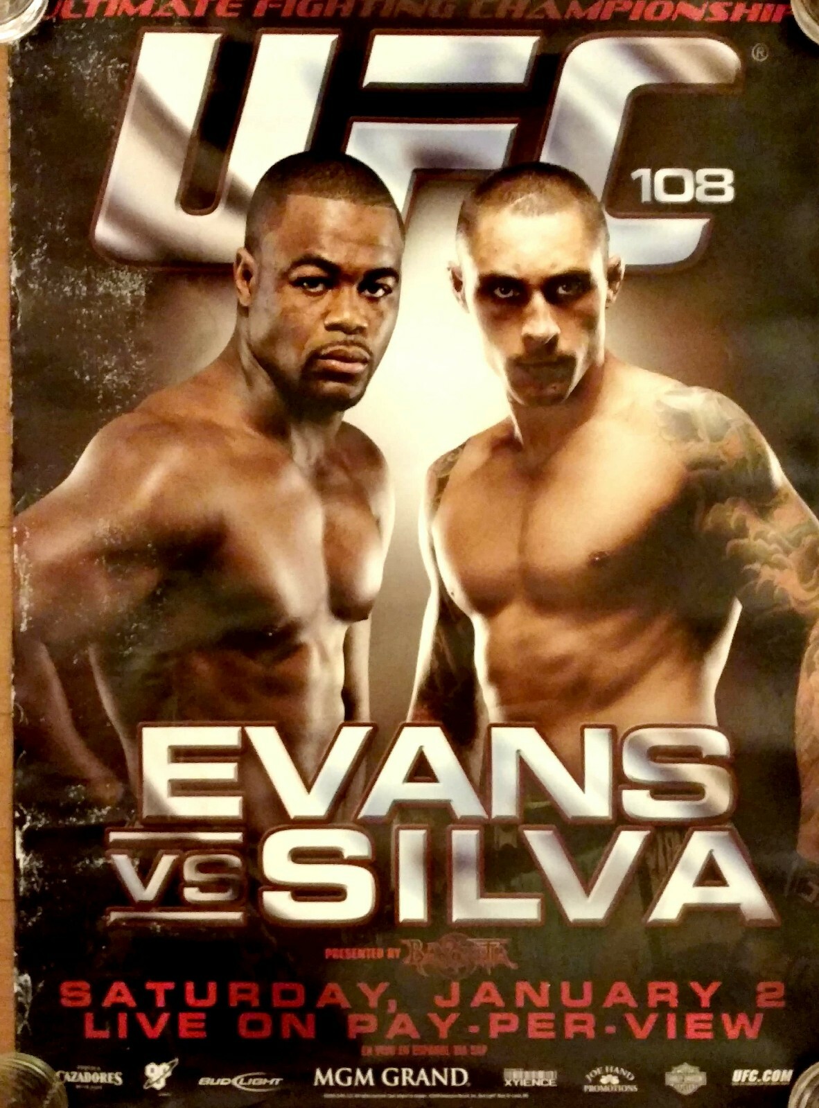 UFC 108: Evans vs Silva, PPV Promo Poster, Good Condition | eBay