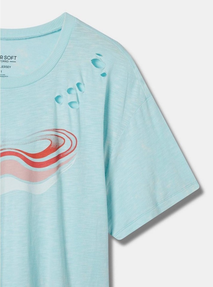 Torrid USA Relaxed Fit Super Soft Crop Tee Blue 2 2X 18 20 #E95367 | eBay