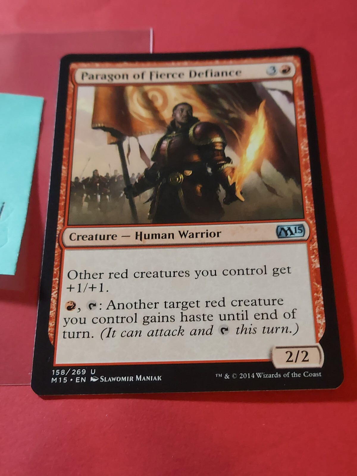 2014 MTG Magic 2015 #158 Paragon of Fierce Defiance, UC, Red, NF, cd1 ...