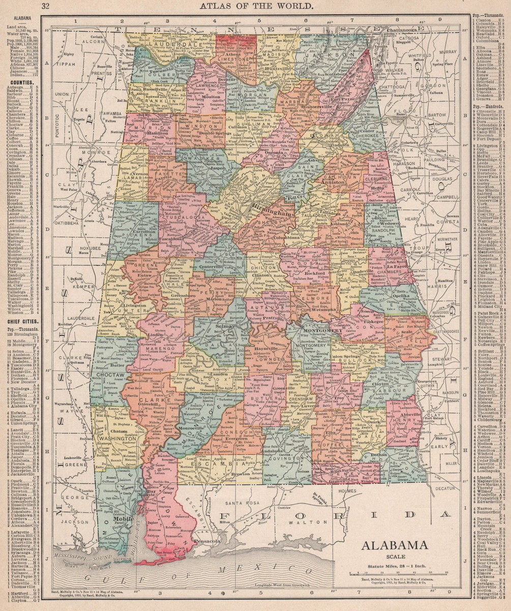 Alabama County Map Printable State Map With County Lines Diy