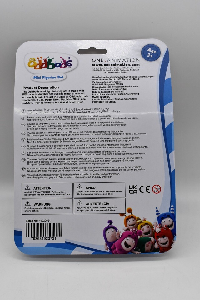 Lot of 2 New Oddbods Action Figure Toy Fuse, Jeff, Zee & + Mini ...