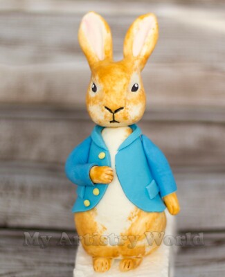 Edible 3D fondant/gum paste Peter Rabbit cake topper for a cake. | eBay