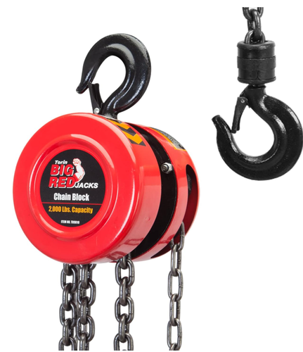 BIG RED Hand Chain Hoist 1 Ton, 8ft Lift, 2000Lbs Capacity for ...