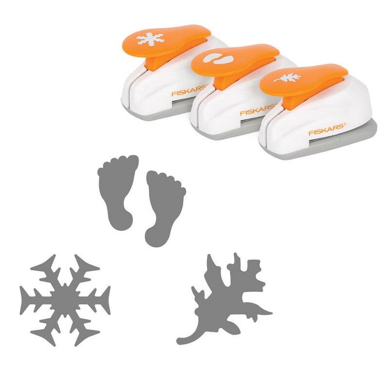 FISKARS 3-Pack Lever Punch Set - SNOWFLAKE / FEET / LEAF | eBay
