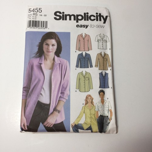 Simplicity 5455 Size 14-22 Misses' Shirt in Three Lenghts | eBay