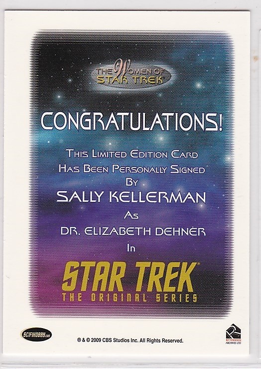 STAR TREK WOMEN OF SALLY KELLERMAN DR ELIZABETH DEHNER AUTOGRAPH ...